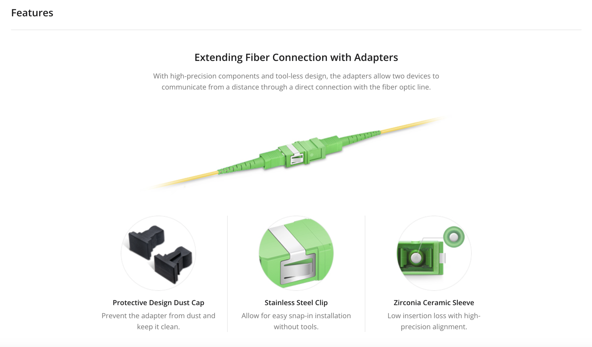 Fiber Optic Adapter/Coupler SC/APC to SC/APC Simplex Single Mode ...